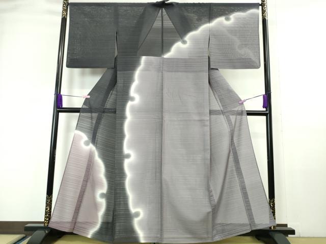 平和屋本店□極上 訪問着 作家物 天使 暈し染め 黒地 金彩 逸品