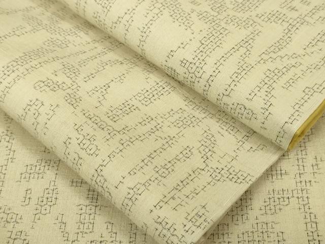 平和屋本店■極上　結城紬　80亀甲　笹竹文　逸品　未使用　DZAA6369kh5