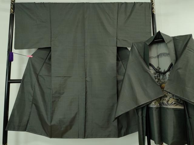 平和屋本店■極上　男性　お召　アンサンブル　逸品　未使用　DZAA6405kh5