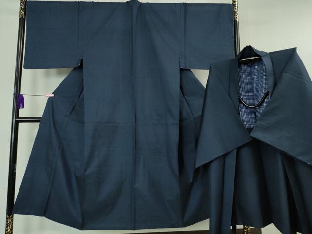 平和屋本店■極上　男性　本場大島紬　アンサンブル　長羽織　100亀甲　総詰め　反端付き　逸品　DZAA6407kh5