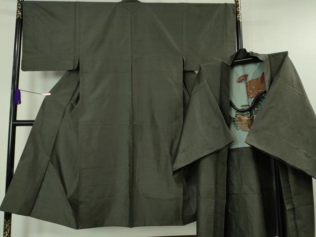 平和屋本店■極上　男性　本場大島紬　アンサンブル　長羽織　亀甲柄　羽裏・能　羽織紐付き　逸品　DZAA6409kh5