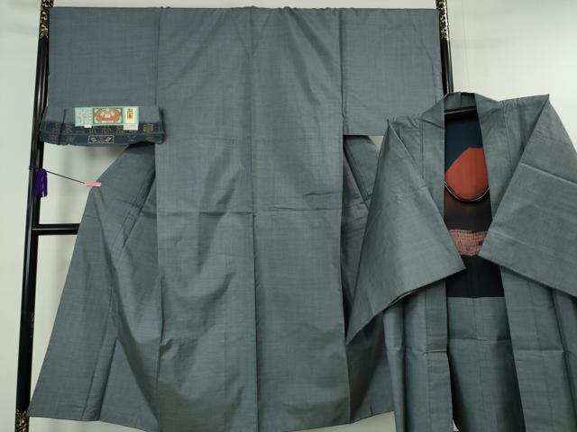 平和屋本店■極上　男性　本場大島紬　アンサンブル　長羽織　亀甲柄　羽裏・赤富士　中川織物謹製　証紙付き　逸品　DZAA6411kh5