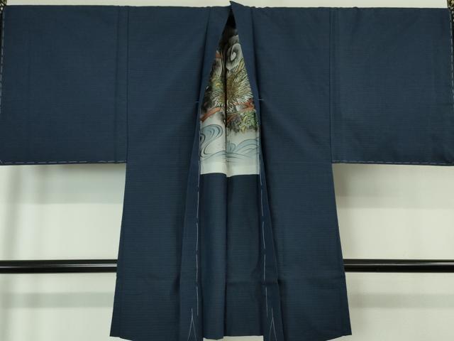 平和屋本店□極上 男性 紬 アンサンブル キングサイズ 長羽織・長襦袢