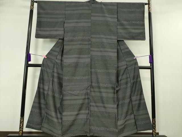 平和屋本店■極上　江戸小紋　お召地　寄せ小紋柄　黒地　逸品　DZAA6424kh5