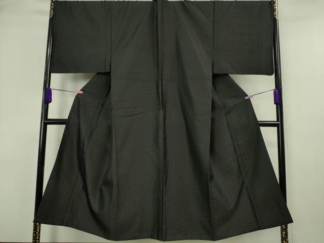 平和屋本店■極上　男性　お召　キングサイズ　網目文　羊羹色地　逸品　DZAA6438kh5