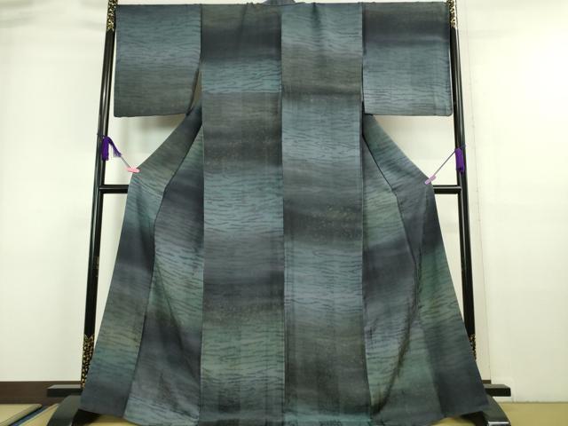 平和屋本店■極上　小紋　市松　花唐草地紋　暈し染め　逸品　DZAA6442kh5