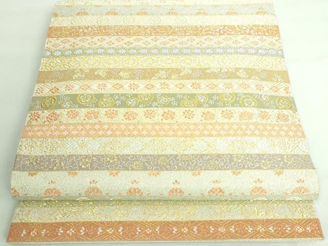 平和屋本店■極上　西陣河村織物謹製・手織り　栄昌綴　六通柄袋帯　賀宴絢麗文　金銀糸　逸品　DZAA6455kh5