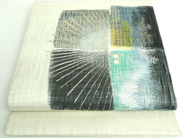 平和屋本店■極上　西陣　老舗　渡文謹製　手織　両面　太鼓柄袋帯　スリーシーズン帯　波衣　金銀糸　逸品　DZAA6458kh5