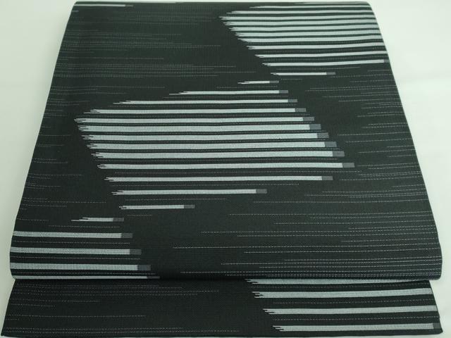 平和屋本店■極上　西陣　有栖川織物謹製　六通柄袋帯　霞文　黒地　証紙・反端付き　逸品　DZAA6461kh5