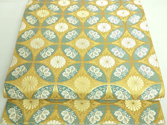 平和屋本店■極上　六通柄袋帯　唐織　七宝花文　金糸　逸品　DZAA6464kh5