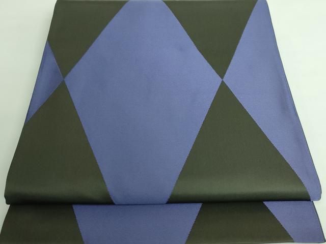 平和屋本店■極上　世界的人形師　辻村寿三郎　ジュサブロー　六通柄袋帯　菱　黒地　逸品　DZAA6499kh5