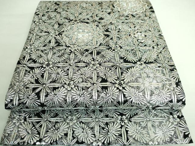 平和屋本店■極上　金彩友禅　卓越技能者・名工・和田光正　六通柄袋帯　格子正倉院花文　黒地　銀糸　逸品　新品　DZAA6518kh5