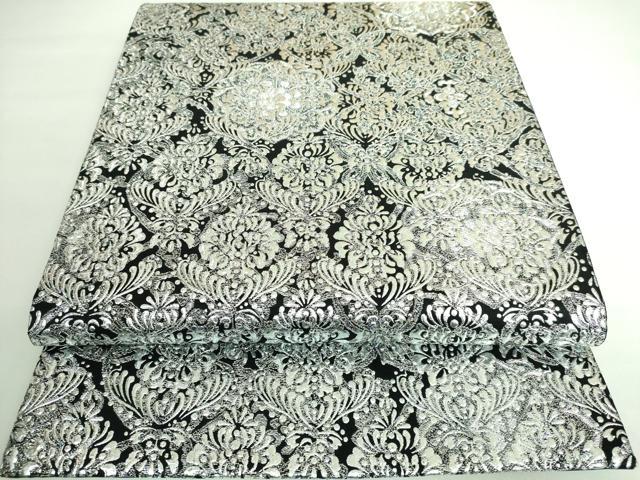 平和屋本店■極上　金彩友禅　卓越技能者・名工・和田光正　六通柄袋帯　洋花文　黒地　銀糸　逸品　新品　DZAA6519kh5