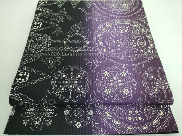 平和屋本店■極上　全通柄袋帯　印傳　正倉院花文　逸品　DZAA6542kh5