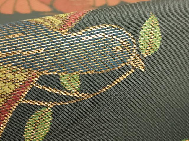 平和屋本店□極上 洛風林 工芸帯地 六通柄 本袋帯 花