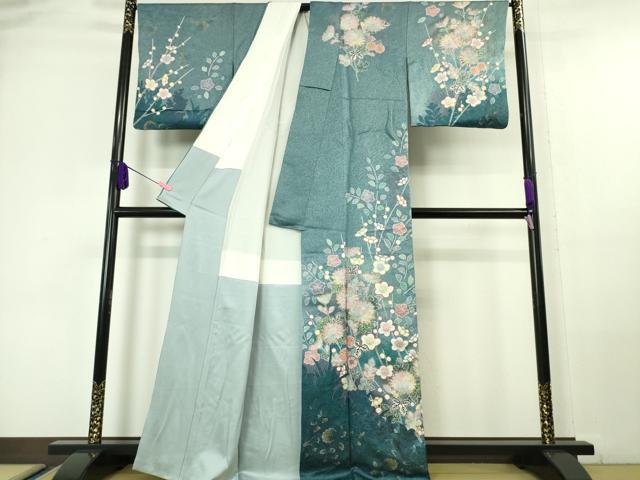 平和屋2□極上 訪問着 友禅 雪輪花文 鳥の子色地 暈し