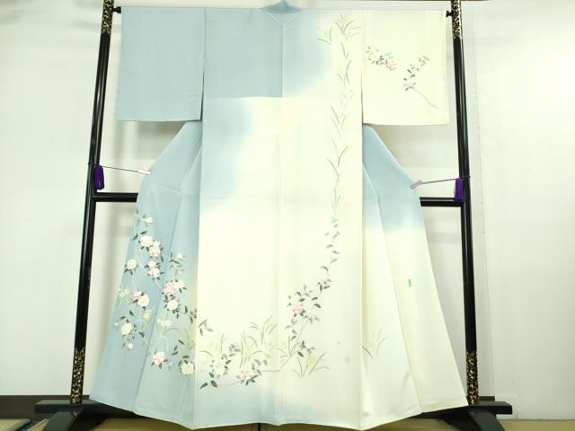 平和屋本店■極上　本加賀友禅作家　田中勲　訪問着　枝椿　暈し染め　逸品　DZAA6597kh5