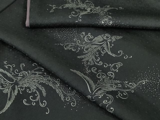 平和屋本店■極上　小紋　鳳凰　銀彩　青褐色地　逸品　DZAA6599kh5