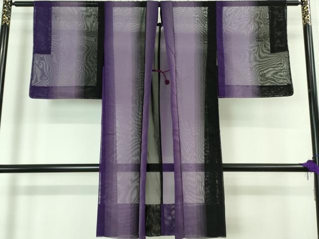 平和屋本店■極上　長羽織　スリーシーズン　春夏秋　塵除け　紗　暈し染め　羽織紐付き　まるやま扱い　逸品　未使用　DZAA6614kh5