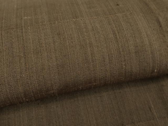 平和屋本店□極上 夏物 Maru Factory 丸山正 紗紬 色無地 茶褐色 逸品