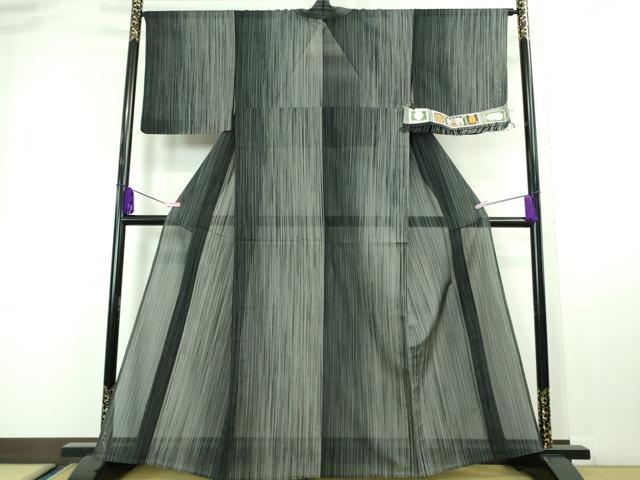 平和屋本店■極上　夏物　本塩沢　夏塩沢　やまだ織　縞　曽根マツエ作　証紙付き　逸品　未使用　DZAA6626kh5