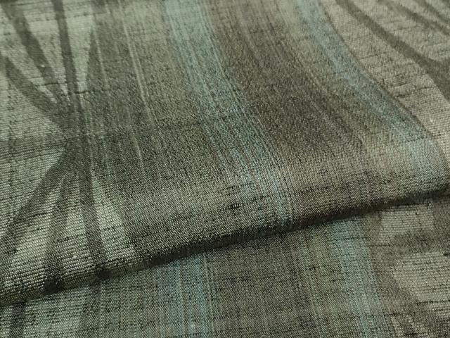 平和屋本店□極上 結城紬 縮織 経絣・緯絣 麻の葉間道 やまと