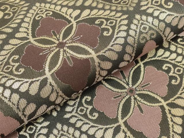 平和屋本店□極上 洛風林 工芸帯地 太鼓柄袋帯 花菱文 金糸