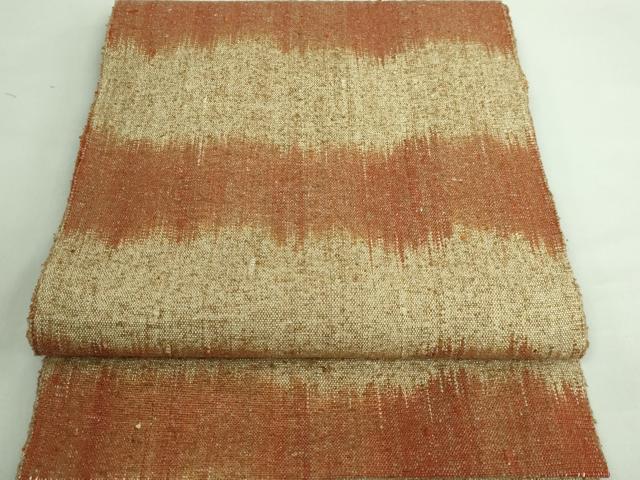 平和屋着物■極上　出羽の織座　八寸名古屋帯　横段文　逸品　DZAA6729kh5