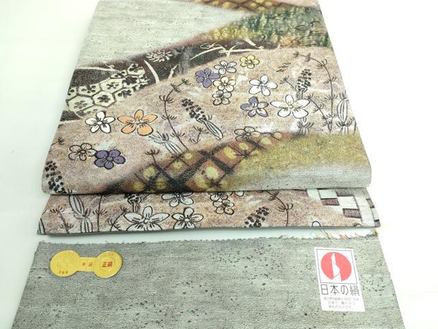 平和屋着物■極上　西陣　とみや織物謹製　とみや帯　全通柄袋帯　花咲山取文　証紙・反端付き　逸品　DZAA6747kh5