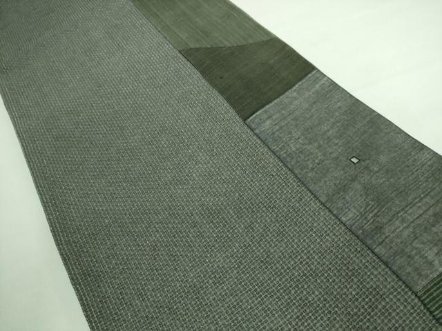平和屋本店□極上 Maru Factory 丸山正 太鼓柄袋帯 紬地 切り嵌め