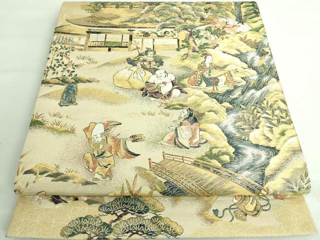 平和屋着物■極上　六通柄袋帯　唐織　風水の綴帯　十壽円満図　金糸　逸品　DZAA6772kh5