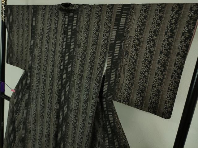 平和屋着物○本場大島紬 訪問着 古代染色純泥染 9マルキ 地