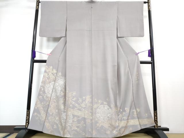 平和屋本店■極上　金彩友禅　卓越技能者・名工・和田光正　色留袖　光彩箔　正倉院花文　藤色地　金銀彩　逸品　DZAA6852kh5