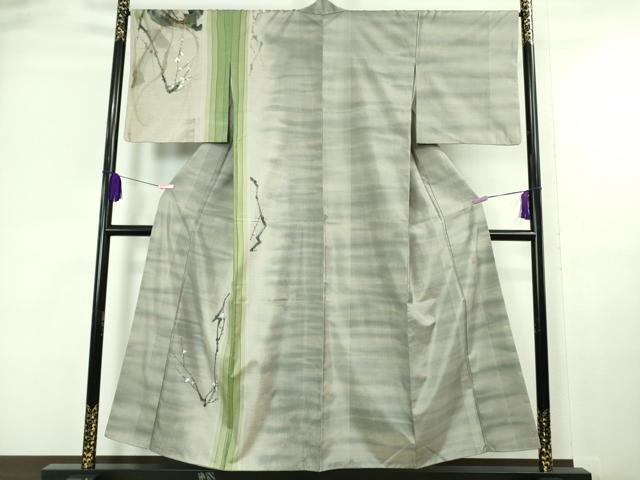 平和屋着物■極上　本場大島紬　訪問着　150亀甲　作家物　手描き　枝梅　逸品　DZAA6887kh5
