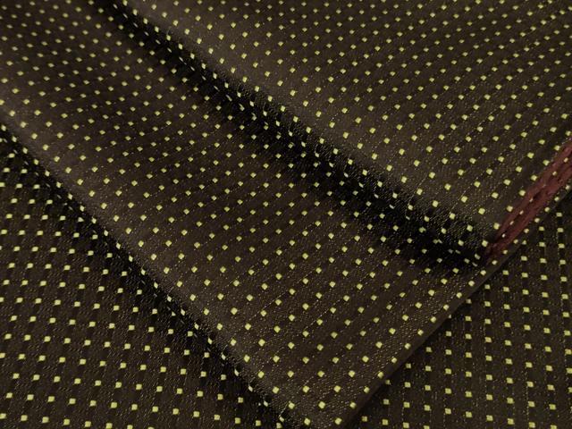 平和屋着物■極上　お召　赤墨色×菜種油色　逸品　DZAA6902kh5