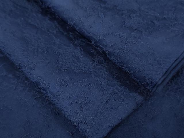 平和屋着物■極上　藍香房　お召　霞地紋　濃紺地　逸品　DZAA6936kh5