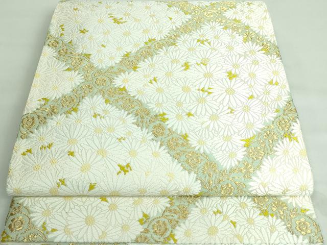 平和屋着物■極上　山口美術織物　皇室　伊勢神宮御用　西陣織　六通柄袋帯　唐織　格天本春菊文　金糸　逸品　DZAA6975kh5