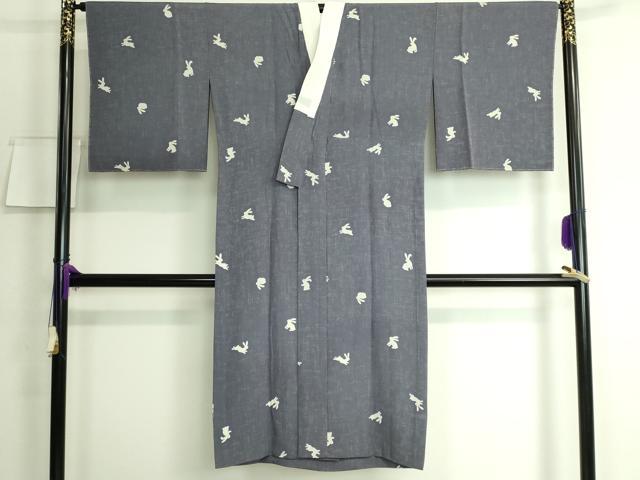 平和屋本店■上質な長襦袢　無双仕立て　兎　逸品　未使用　DZAA6977kh5