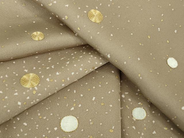 平和屋着物■極上　訪問着　駒刺繍　丸文　赤白橡色地　金彩　逸品　DZAA7059kh5