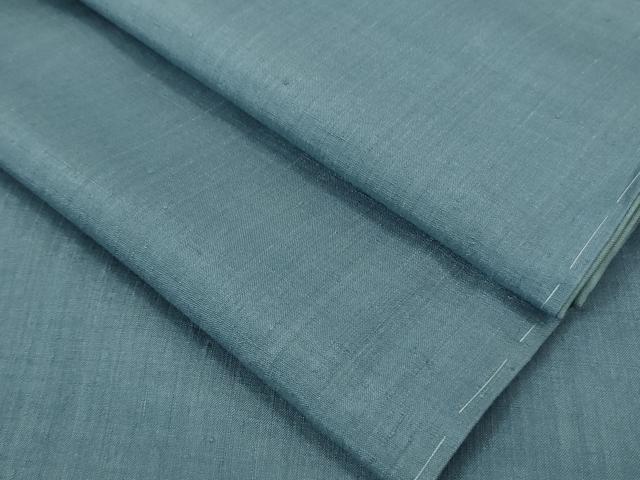 平和屋着物■極上　本場結城紬　重要無形文化財　色無地　薄花色　やまと金ラベル　逸品　未使用　DZAA7091kh5