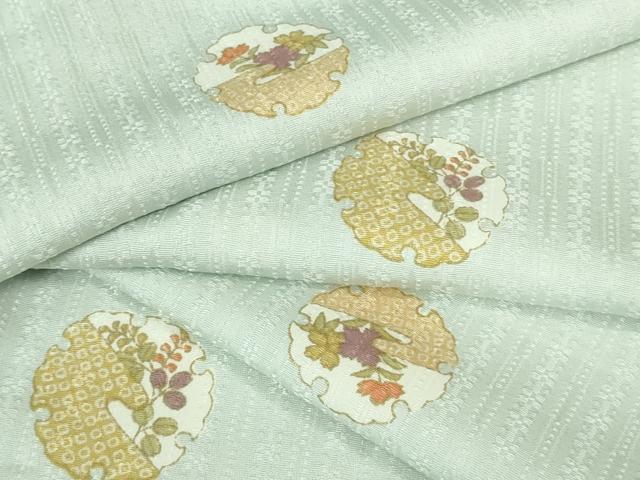 平和屋着物■極上　小紋　雪輪花文　藍白色地　逸品　未使用　DZAA7092kh5