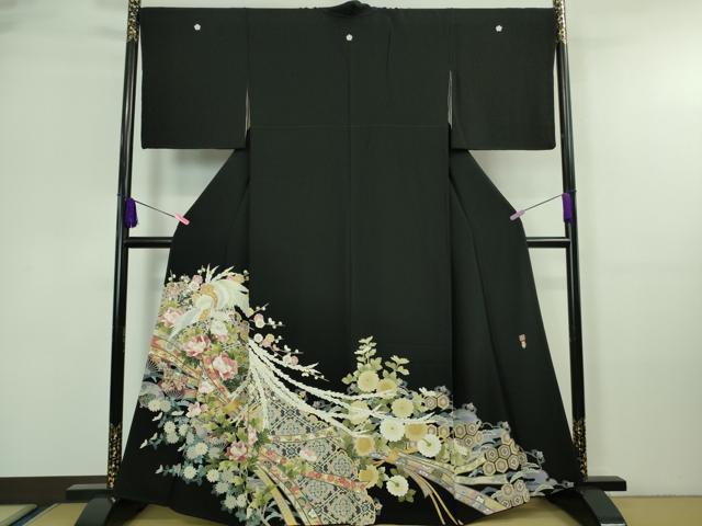 平和屋着物■極上　十日町友禅作家　村松竜介　黒留袖　鳳凰花文　逸品　DZAA7093kh5