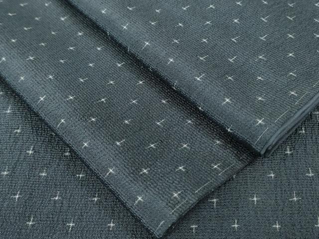 平和屋着物■極上　本塩沢　十字絣　逸品　未使用　DZAA7099kh5