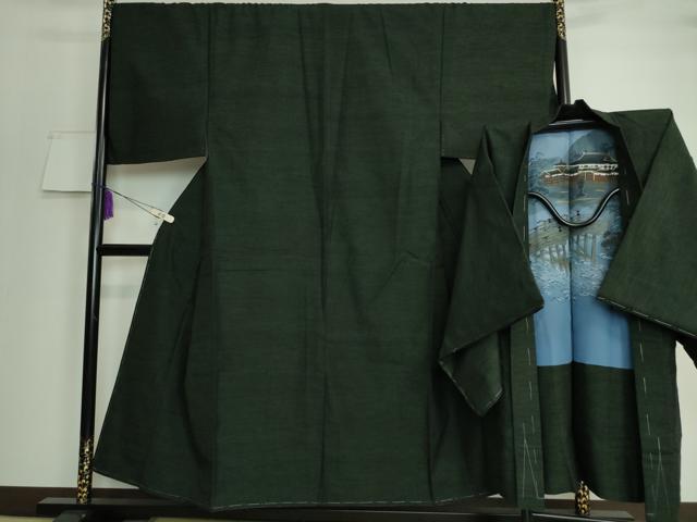 平和屋着物■極上　男性　紬　アンサンブル　キングサイズ　褐返色地　逸品　DZAA7101kh5