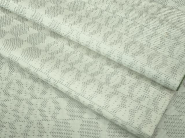 平和屋着物■極上　本場大島紬　白大島　幾何学文様　逸品　DZAA7136kh5
