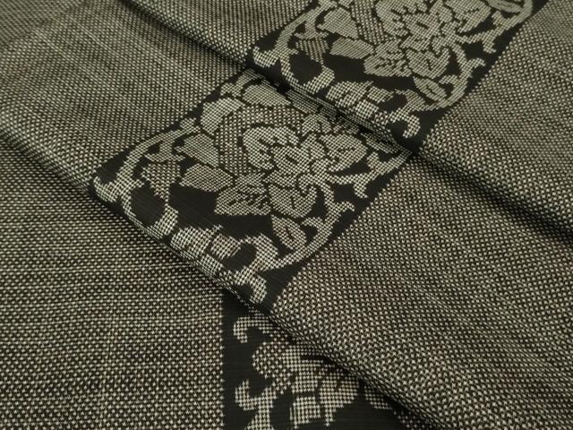 平和屋着物■極上　本場大島紬　7マルキ　花唐草間道　高島屋扱い　逸品　DZAA7138kh5