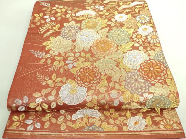 平和屋着物■極上　西陣河村織物謹製・手織り　六通柄袋帯　高台幸蒔絵文　金銀糸　逸品　DZAA7161kh5