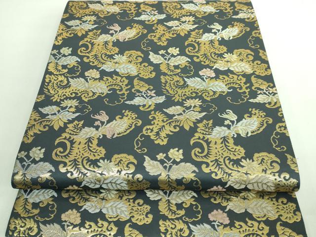 平和屋着物■極上　西陣織　陰山織物謹製　箔屋清兵衛　六通柄袋帯　六花草文射篭手裂　意匠保金　逸品　DZAA7187kh5