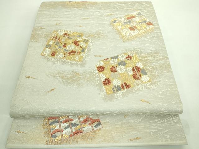 平和屋着物■極上　西陣の名門　本家加納　六通柄袋帯　唐織　源氏香吉祥花文　金糸　逸品　DZAA7196kh5
