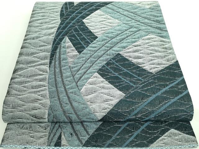 平和屋着物■極上　六通柄袋帯　藍染苑　本藍染糸織　銀糸　逸品　DZAA7198kh5